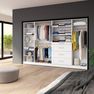 Florence Modular Closet System with Shelves, Drawers & Clothing Rods ...