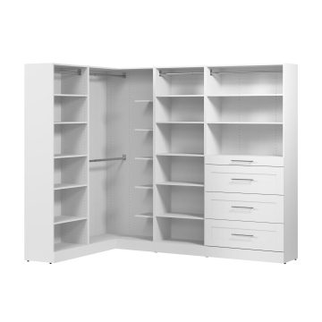 Florence Modular L-Shaped Closet System with Shelves, Drawers ...