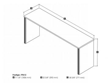 Prestige + 72W Narrow Desk Shell | Bestar