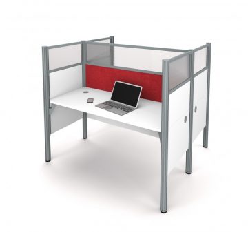Pro-Biz 63W Office Cubicles with Red Tack Boards and High Privacy ...