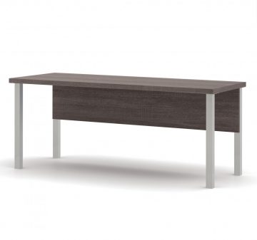 Bestar Pro Linea Table with Metal Legs in Bark Grey