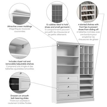 Versatile Traditional Closet System with Shelves, Drawers, Clothing ...
