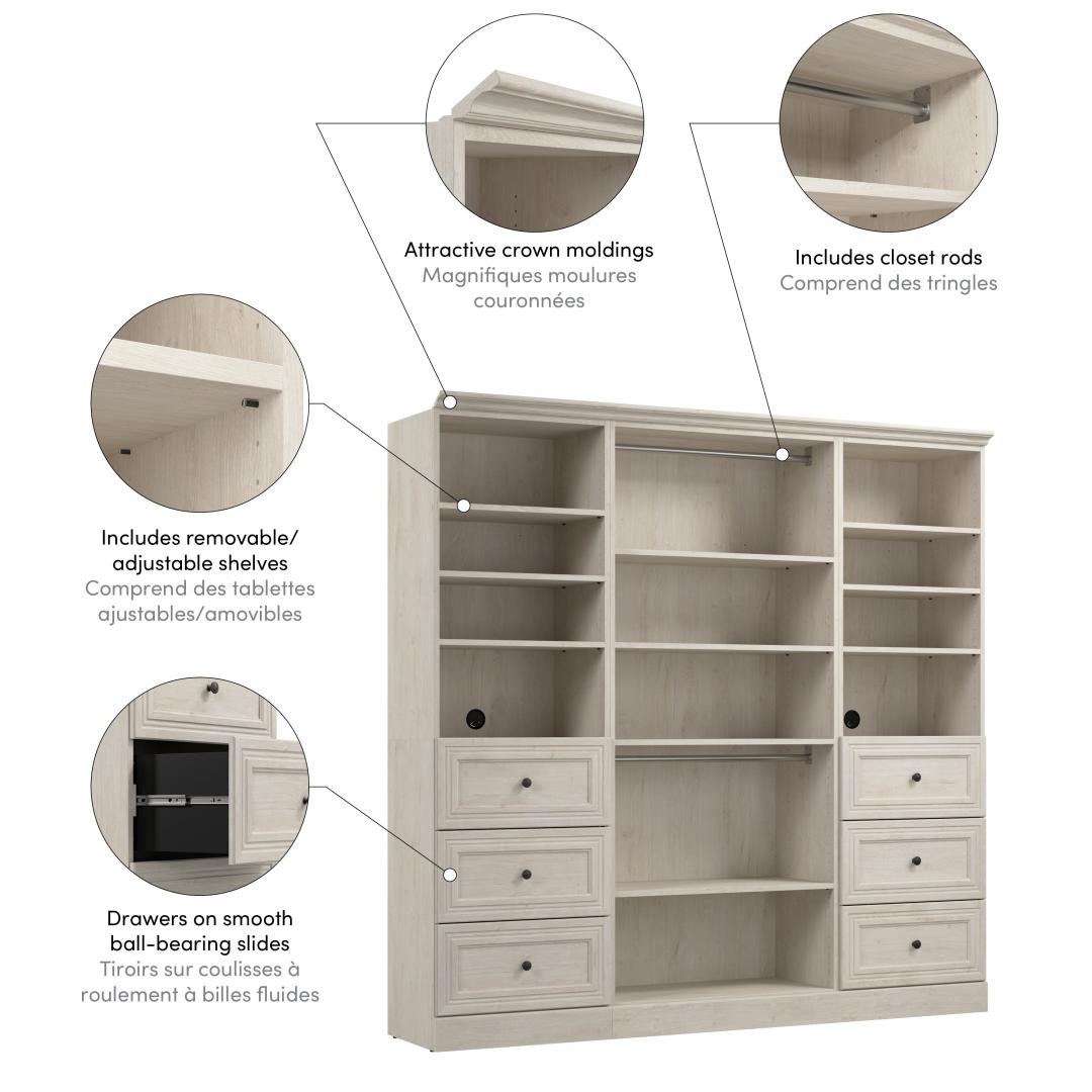 Versatile 86W Closet Organizer with Drawers | BESTAR